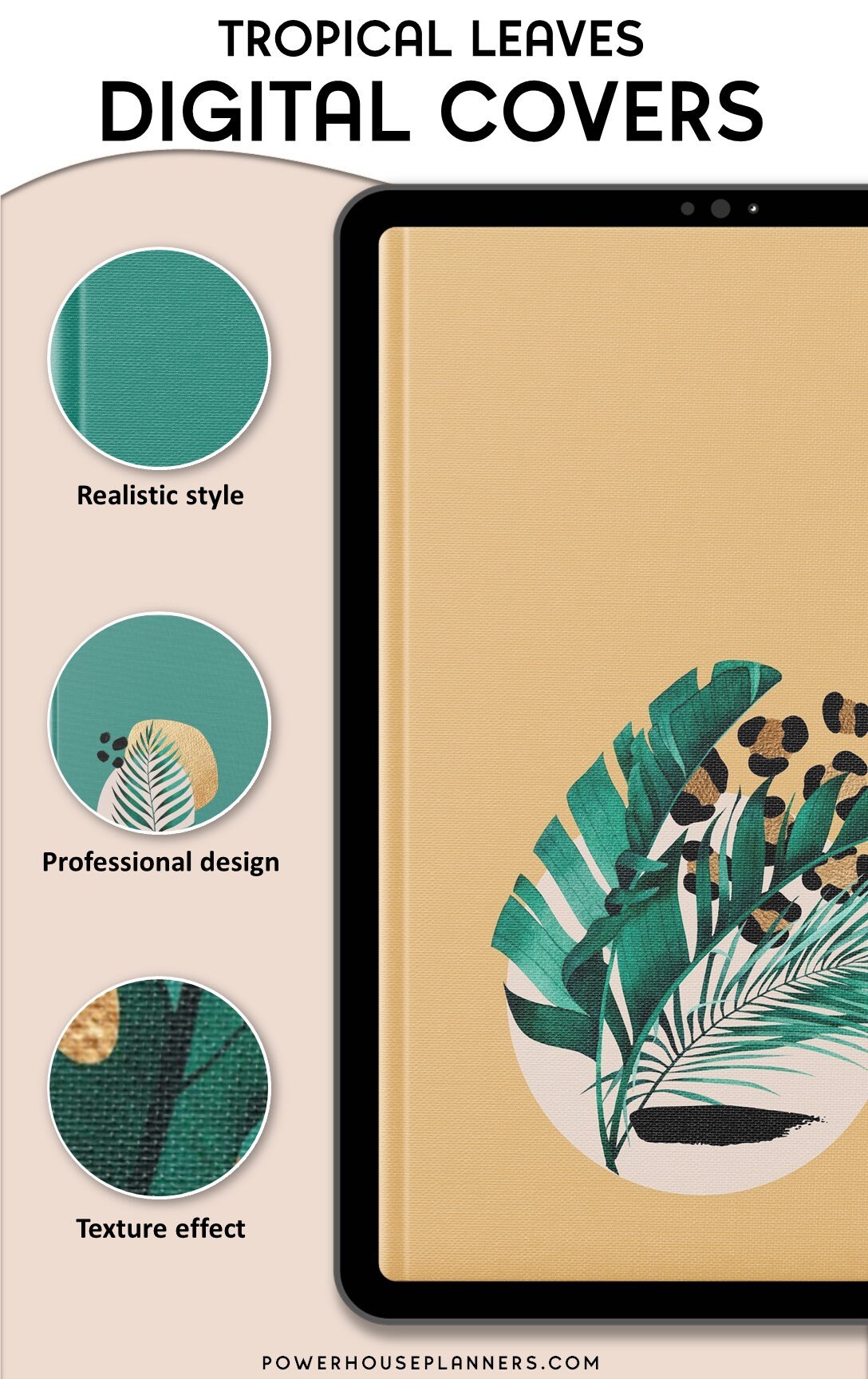 Digital Planner Cover Set, Tropical Goodnotes Digital Cover, Digital ...