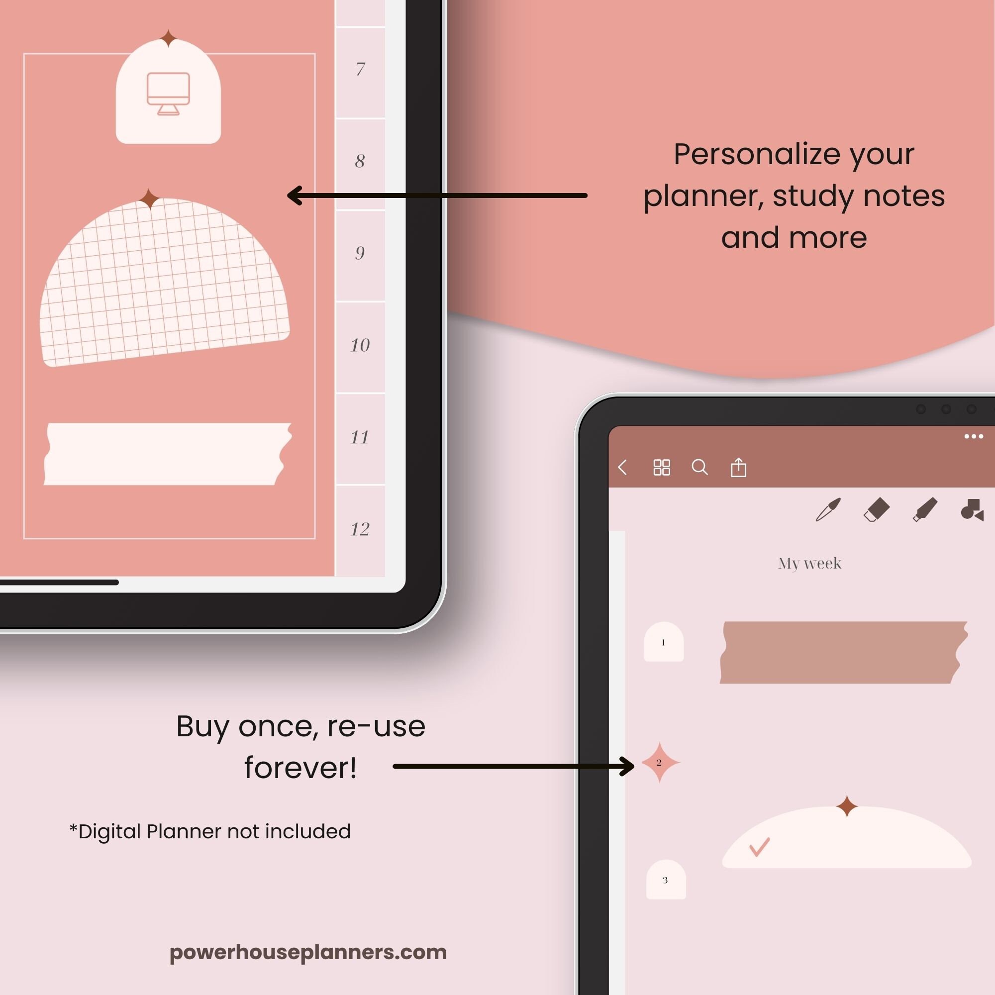 400 Aesthetic Boho Digital Planner Stickers, Digital Sticker Widget ...