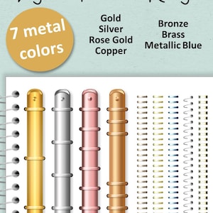 Digital Planner Rings, Metallic Digital Spiral Coil Binder Rings ...