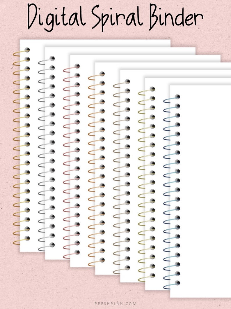 Digital Planner Rings Metallic Digital Spiral Coil Binder - Etsy