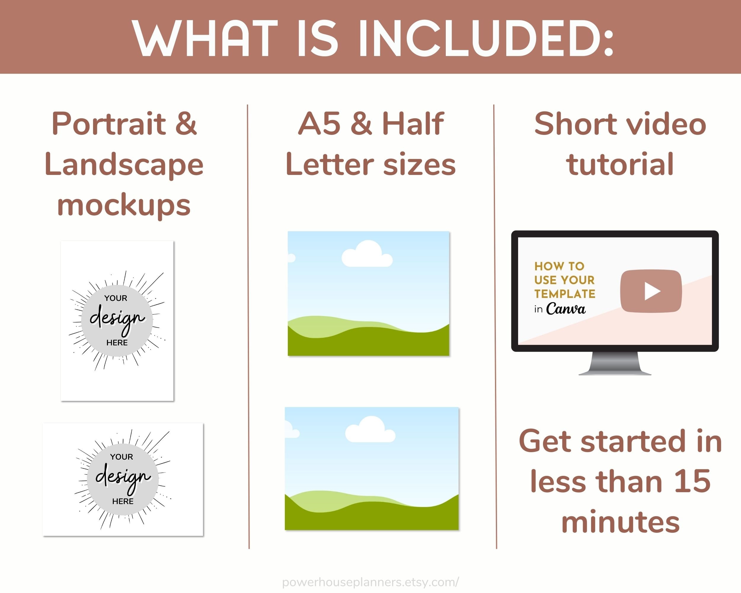 Discbound Planner Mockup Bundle for Canva, Printable Planner Insert ...