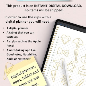 Gold Digital Paper Clips, Digital Planner Paperclips, Digital Clips ...