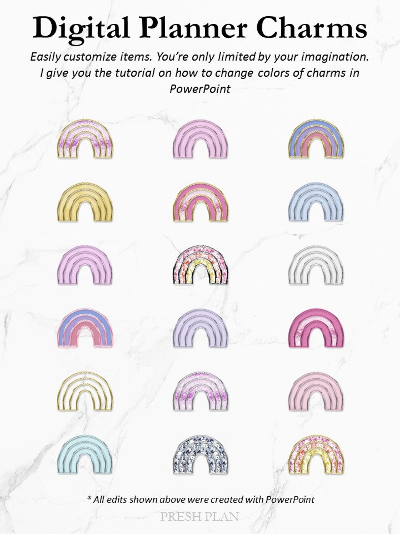 Digital Planner Charm Bundle, Planner Charms, Digital Planner Charms ...