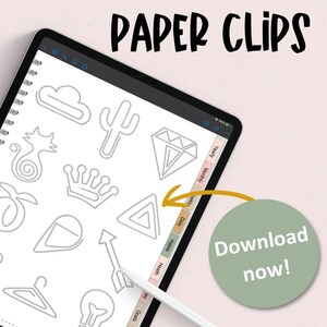 Silver Digital Paper Clips, Digital Planner Paperclips, Digital Clips ...