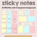 Digital Sticky Notes Stickers, Pastel Post It PNG Stickers for Digital ...