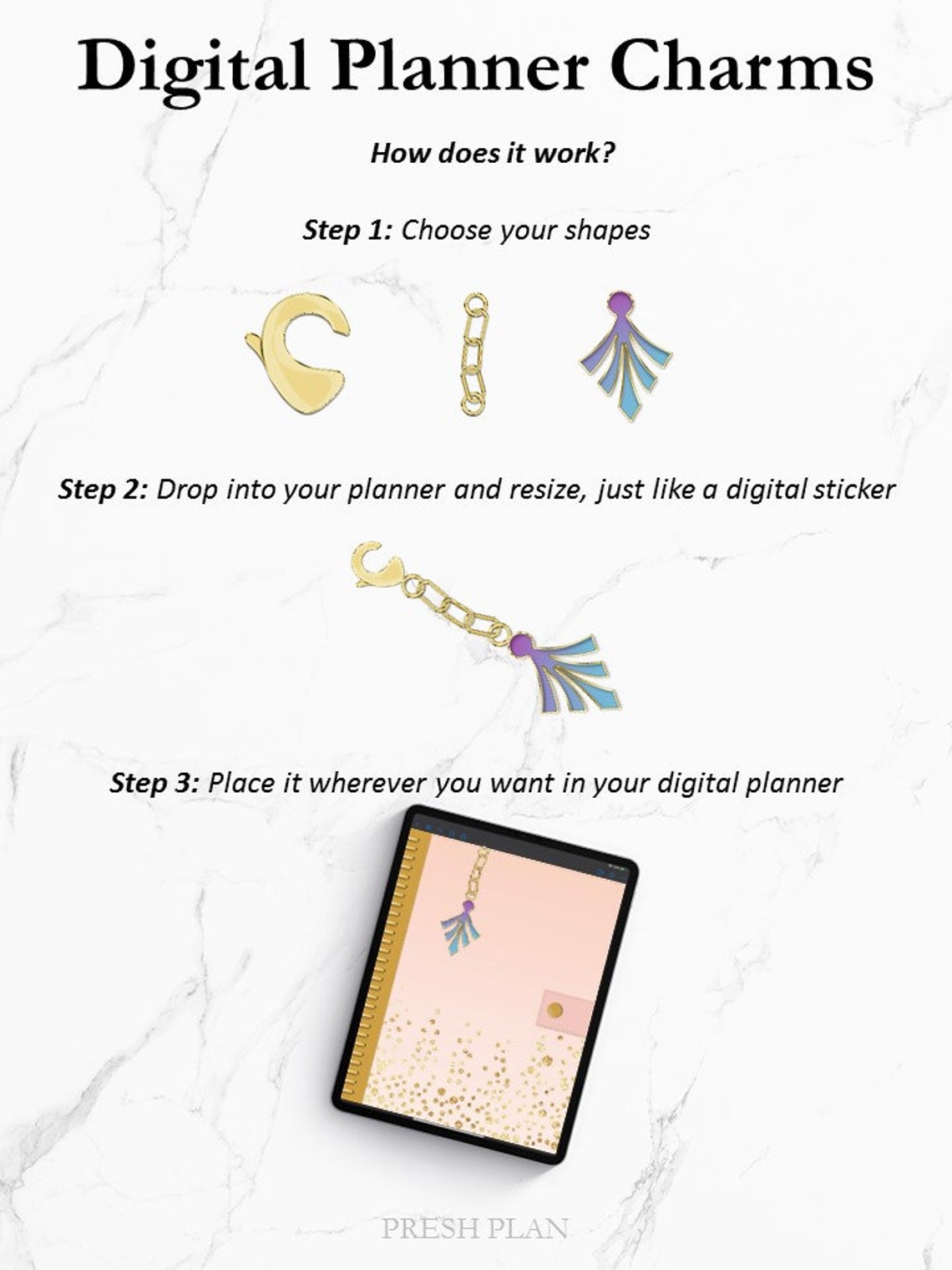 Digital Planner Charm Bundle, Planner Charms, Digital Planner Charms ...