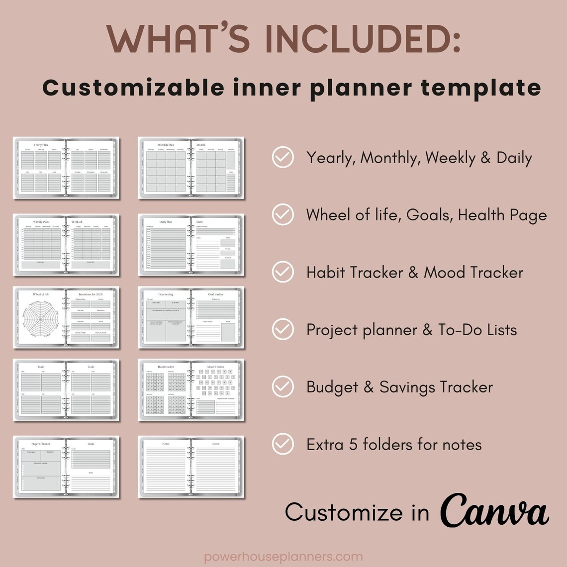 Canva Digital Planner Template Ready-to-use Editable Binder PLR Digital ...