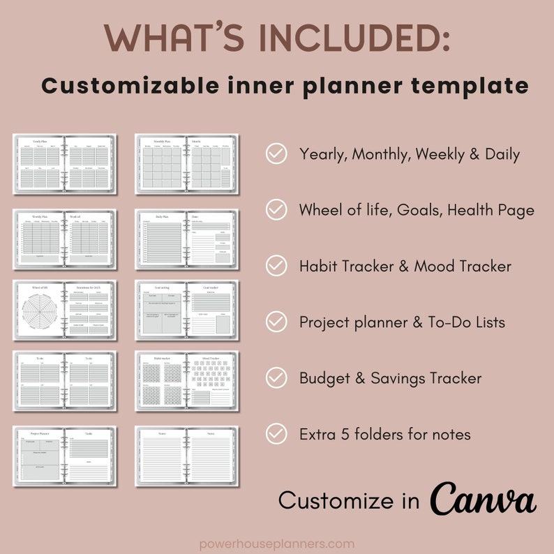 Canva Digital Planner Template Ready-to-use Editable Binder PLR Digital ...