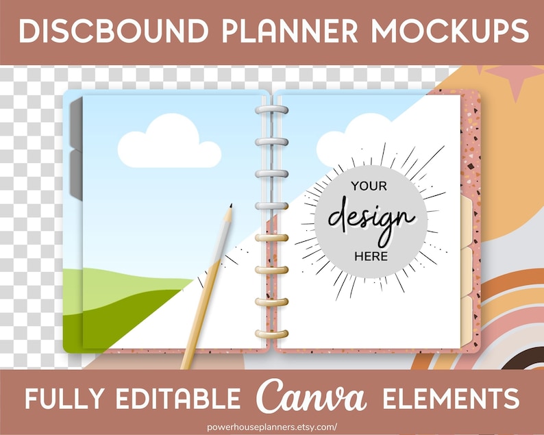 Discbound Planner Mockup Bundle for Canva, Printable Planner Insert ...