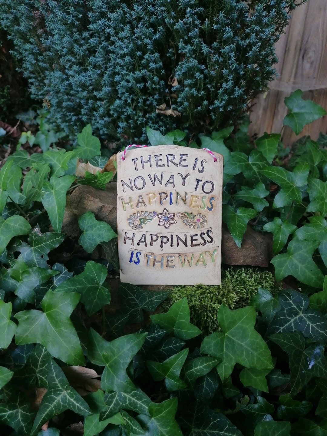 Happy Shield Wall Sign for Hanging Ceramic - Etsy