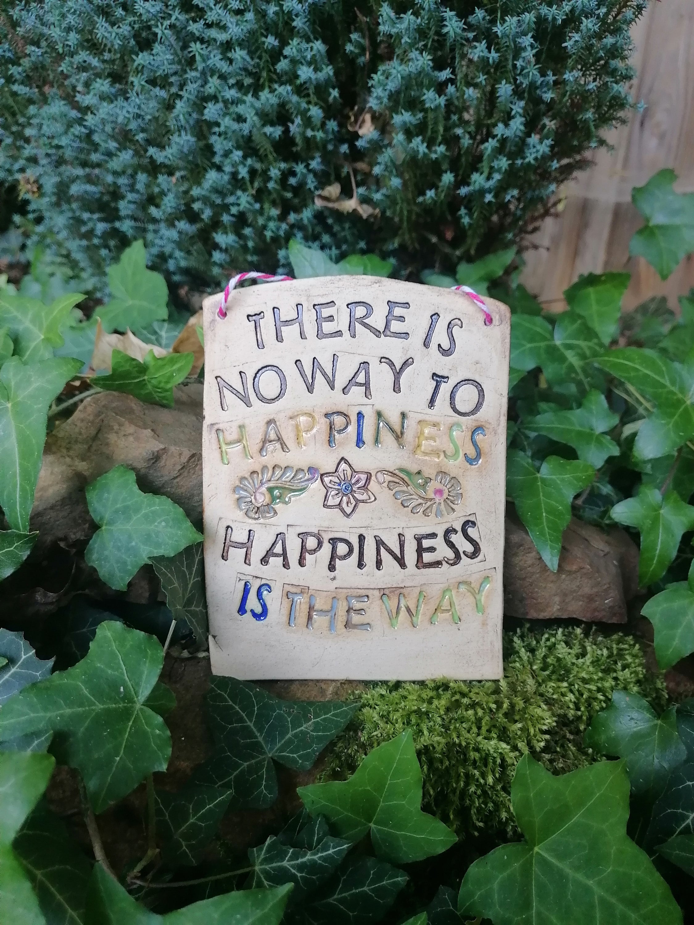 Happy Shield Wall Sign for Hanging Ceramic - Etsy