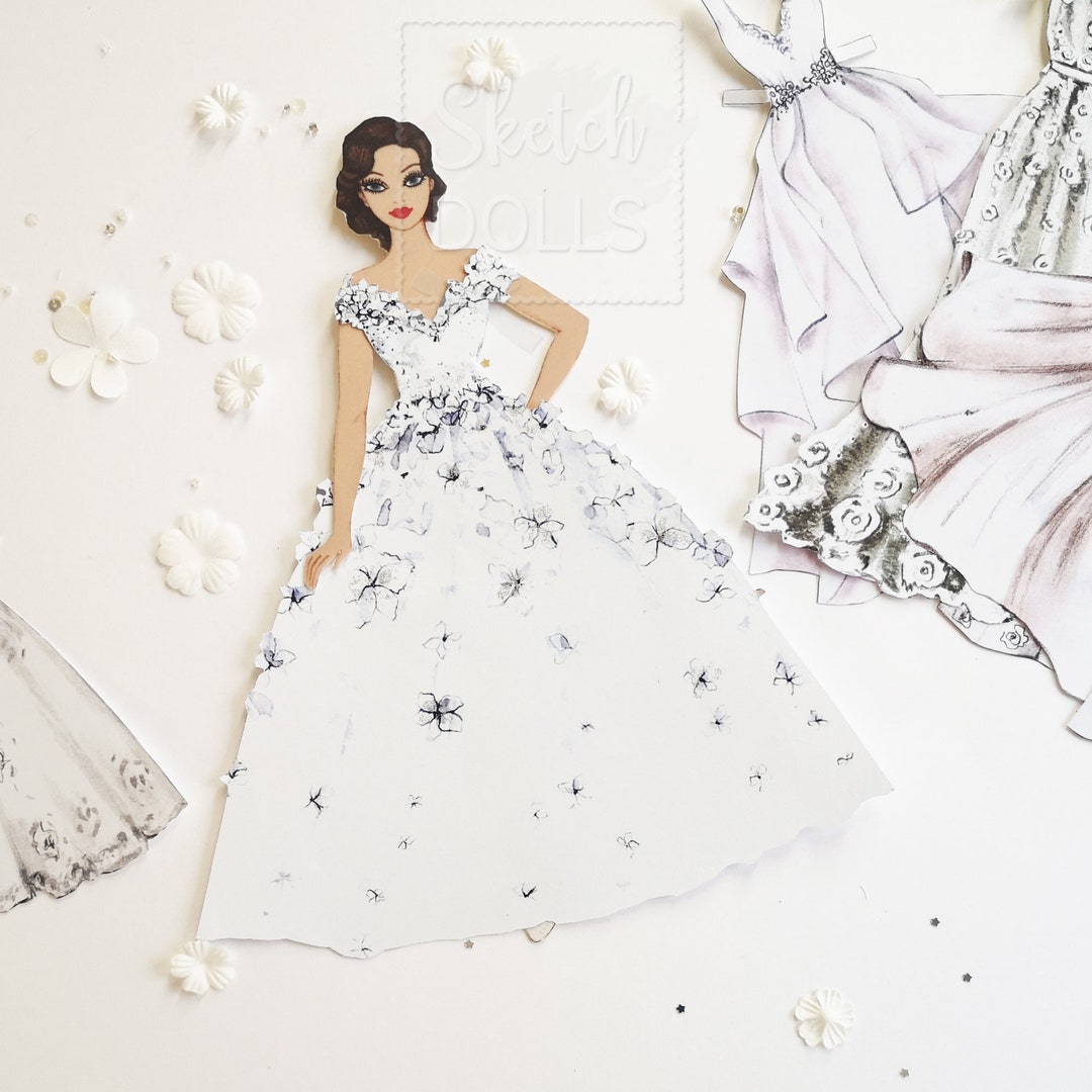 Pre-cut Paper Doll Kit: Anabel Bride-to-be, DIY Fashion Design - Etsy