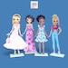 Paper Dolls, Cut Out, Ready to Play Paper Dolls, Set of 4 Paper Dolls ...