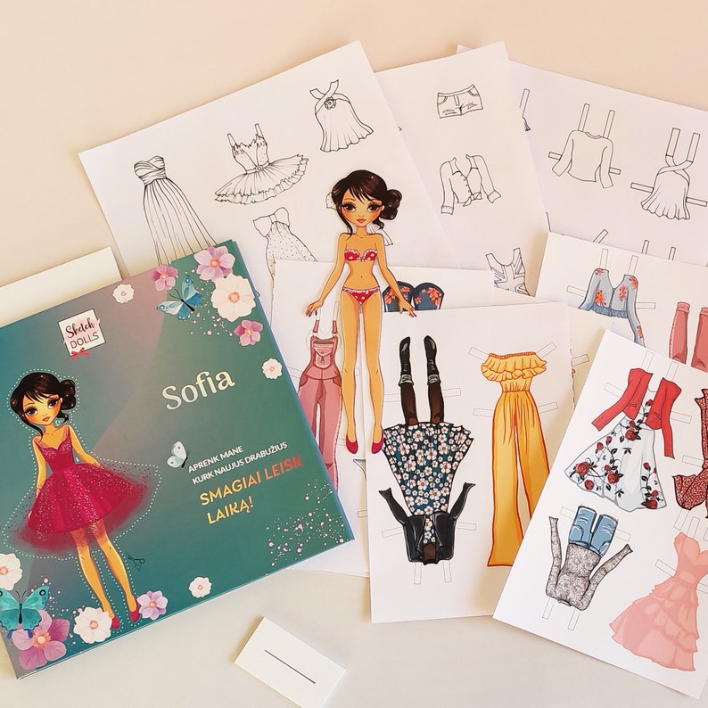 Paper Doll With Accessories, Paper Toys, Paper Doll Sofia, Paper Doll ...