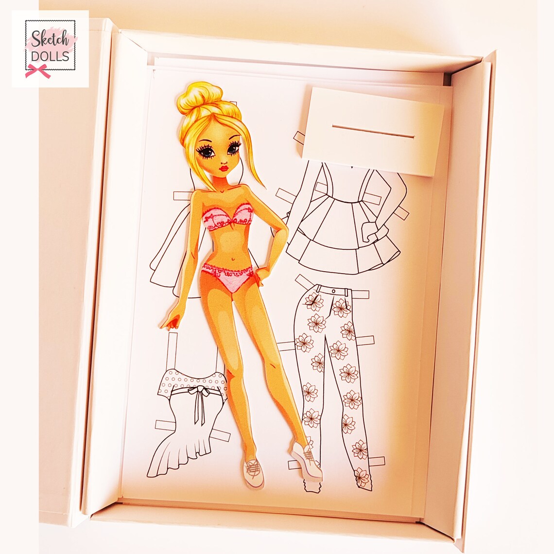 Cut Out Paper Doll Emma, Ready to Play Paper Doll, Cardboard Paper Doll With Stand, Fashion ...