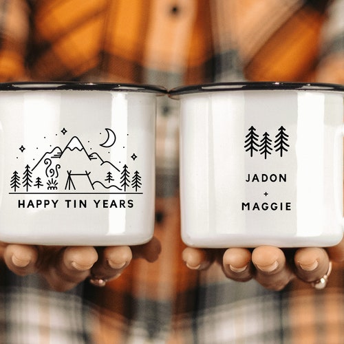 Happy Tin Years Camp Mug Tin Year Anniversary Mug Customized - Etsy