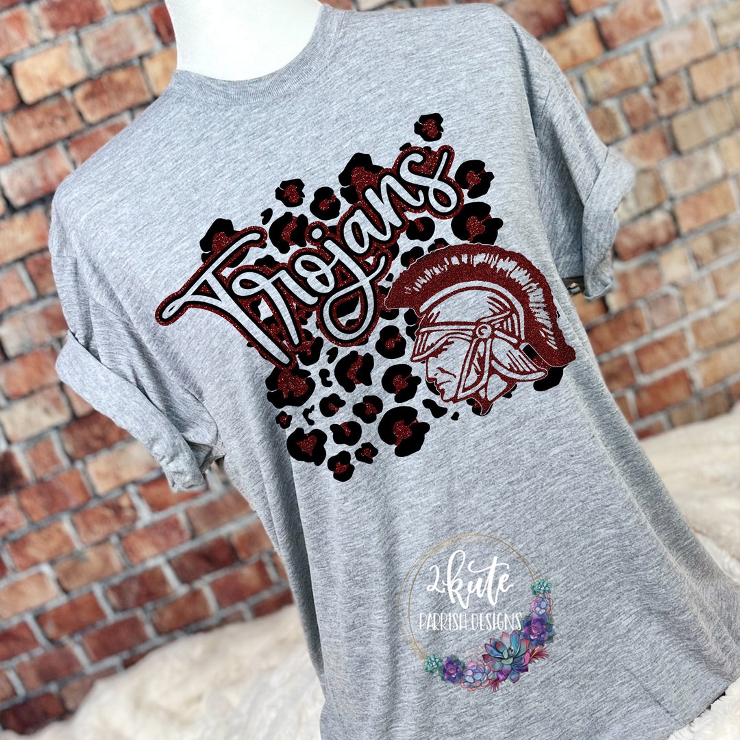 Trojans Shirts, Trojans Spirit Shirt, Sports Shirt, Leopard Shirt, Faux ...