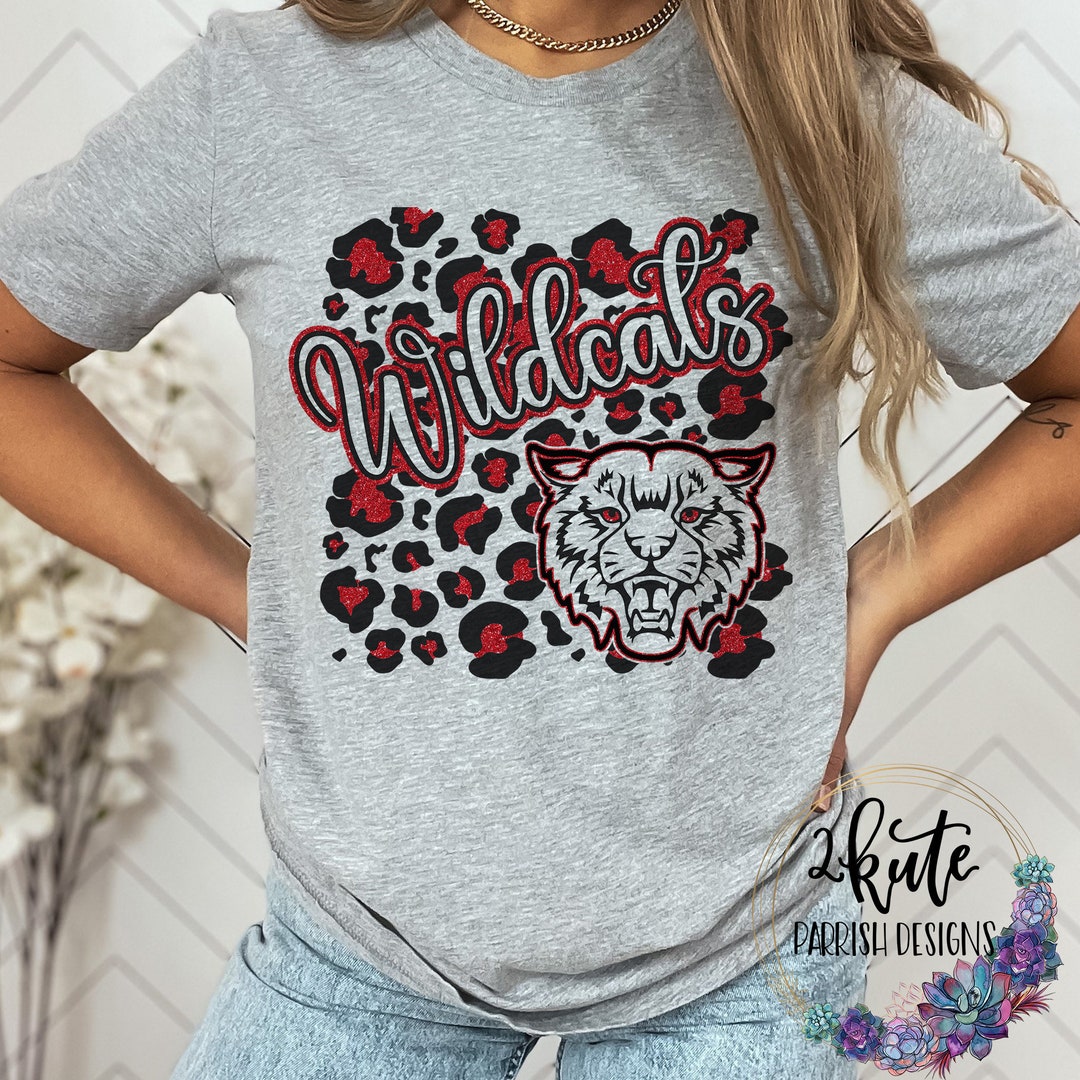 Wildcats Shirts, Wildcats Spirit Shirt, Leopard Shirt, Faux Glitter ...
