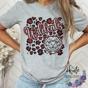 Wildcats Shirts, Wildcats Spirit Shirt, Leopard Shirt, Faux Glitter ...