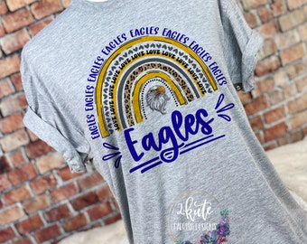 Eagles Shirts, Eagles Spirit Shirt, Sports Shirt, Leopard Shirt, Faux Glitter, Eagles Football ...