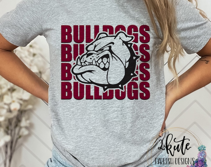 Bulldogs Spirit Wear, School Spirit Shirt, Bulldogs Mascot, Bulldog ...