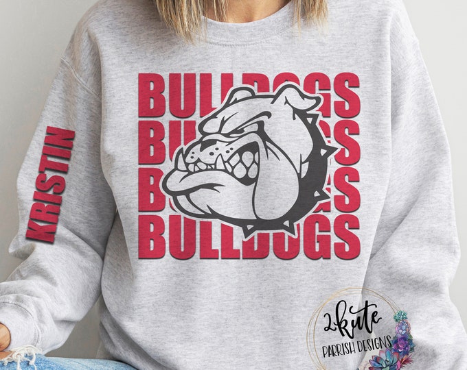 Bulldogs Spirit Wear School Spirit Crewneck School Spirit - Etsy