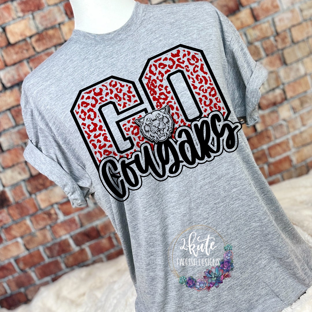 Go Cougars Shirts, Cougars Spirit Shirt, Sports Shirt, Leopard Shirt ...