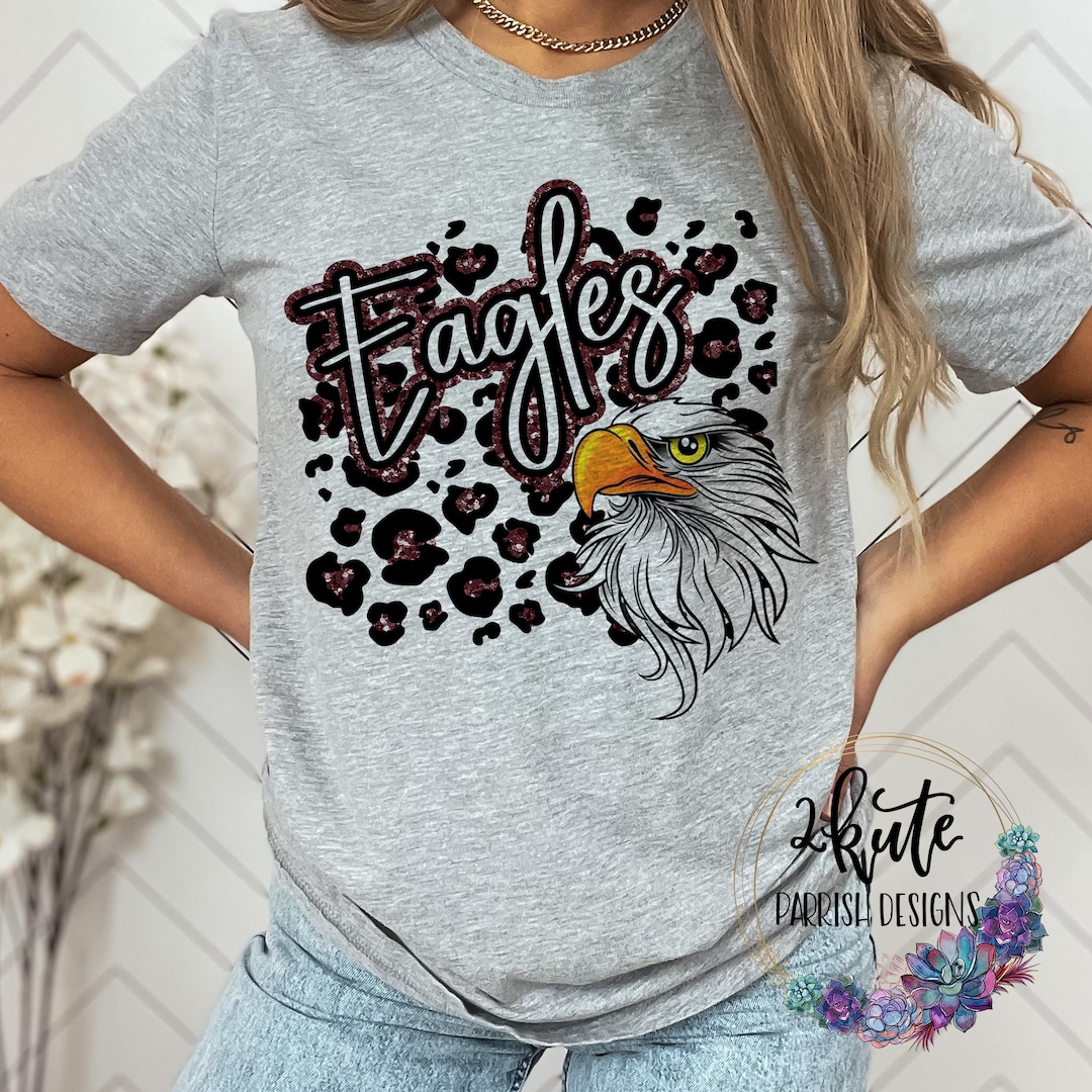 Eagles Shirts, Eagles Spirit Shirt, Sports Shirt, Leopard Shirt, Faux Glitter, Eagles Football ...