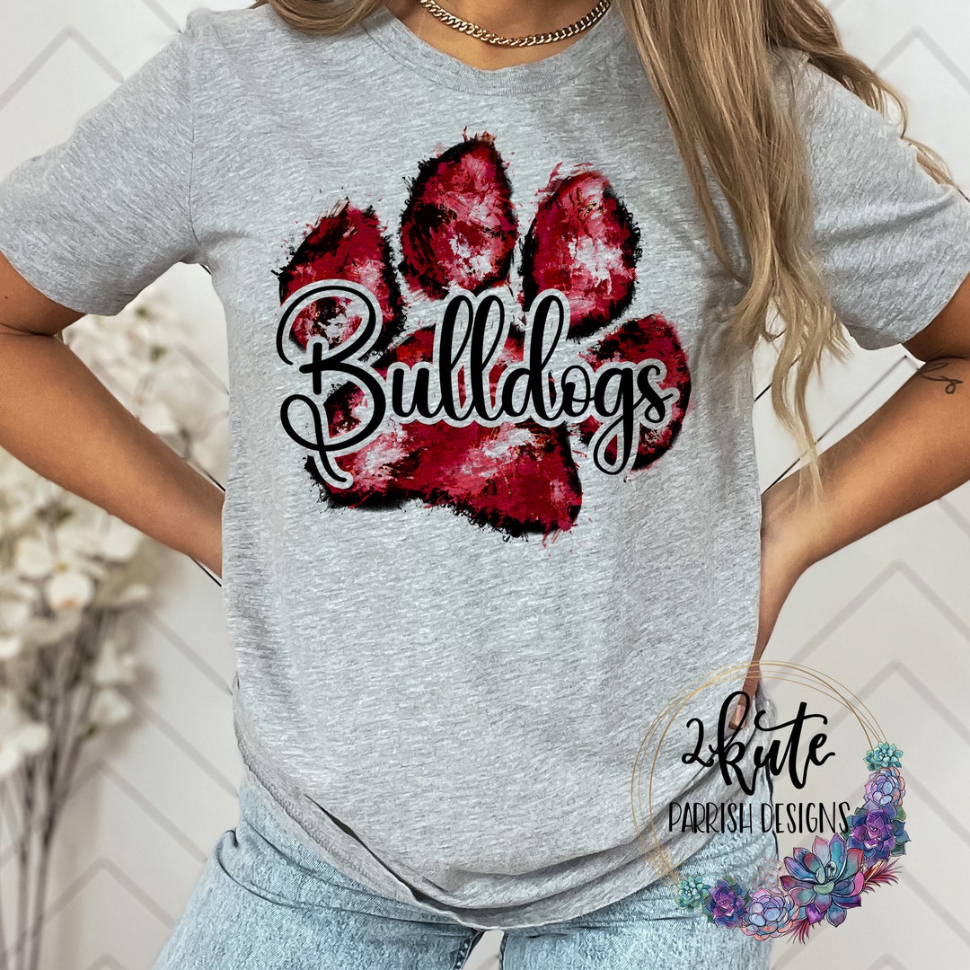 Bulldogs Shirts, Bulldogs Spirit Shirt, Team Sports Shirt, Paw Print ...