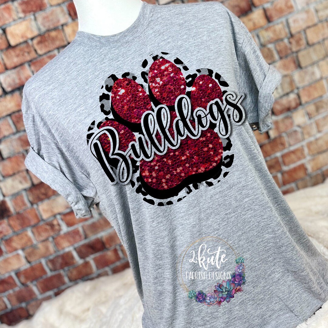 Bulldogs Shirts, Faux Glitter Shirt, Sports Shirt, Leopard Shirt, Paw ...