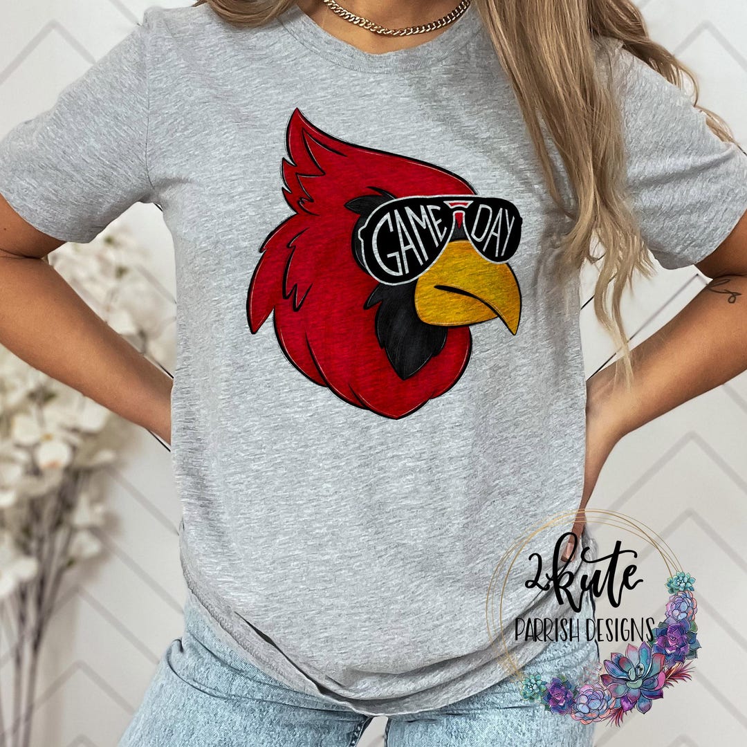 Cardinals Game Day Glasses, School Spirit Shirt, Cardinals Mascot ...