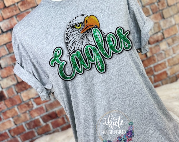 Eagles Shirts, Eagles Spirit Shirt, Sports Shirt, Leopard Shirt, Faux Glitter, Eagles Football ...