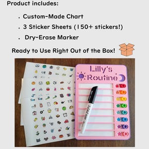 Rainbow Sliding Routine Chart, Chore Chart, Daily Checklist, Kids Daily ...