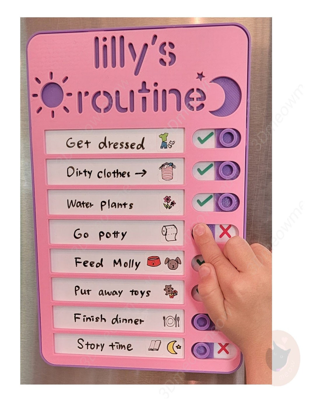 Sliding Routine Chart Chore Chart Daily Checklist Kids - Etsy