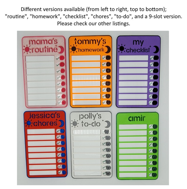 9 Slot Sliding Chart Routine Chart Daily Checklist Kids - Etsy