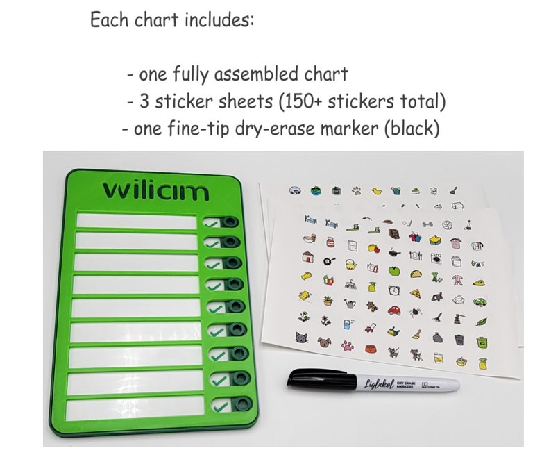 9 Slot Sliding Chart Routine Chart Daily Checklist Kids - Etsy