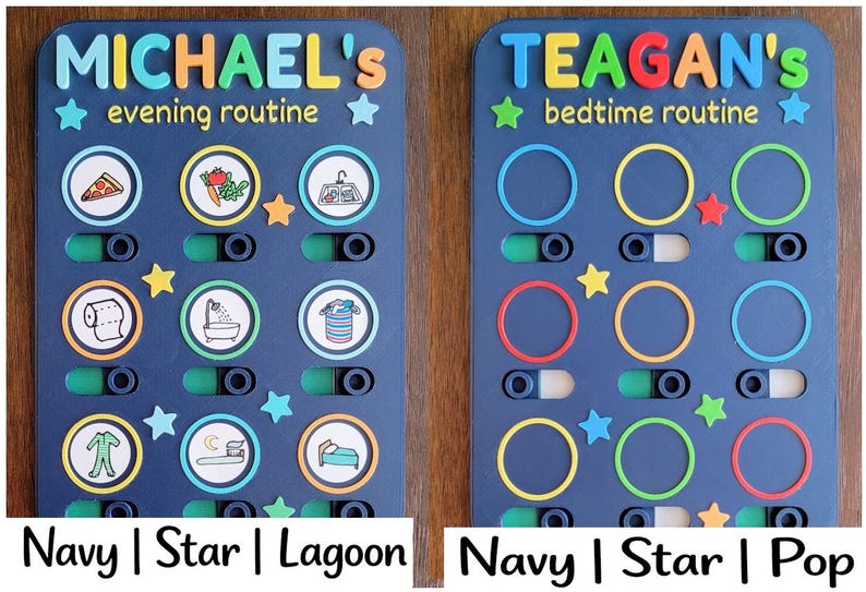 Personalized Kids Routine Chart | Magnetic Visual Habit Tracker - Etsy