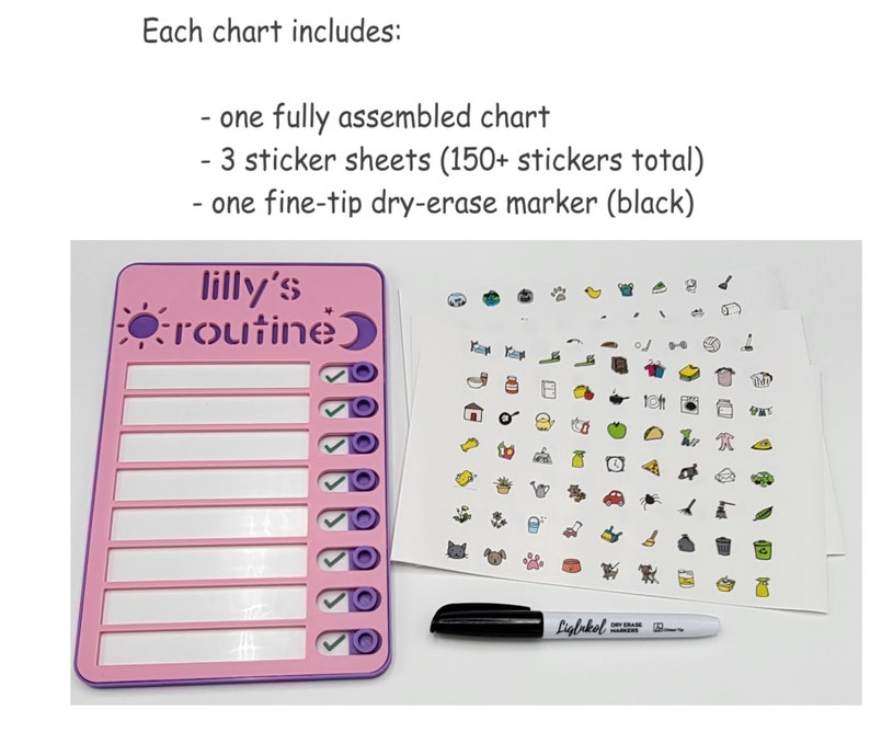 Sliding Routine Chart Chore Chart Daily Checklist Kids - Etsy
