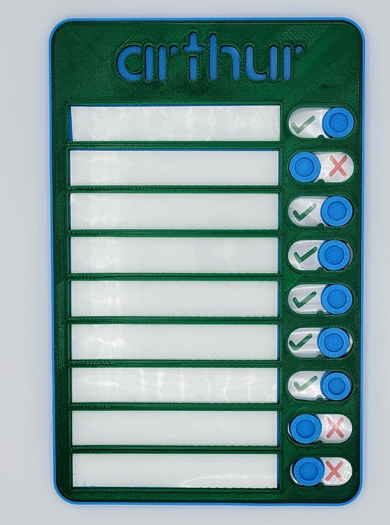 9 Slot Sliding Chart Routine Chart Daily Checklist Kids - Etsy