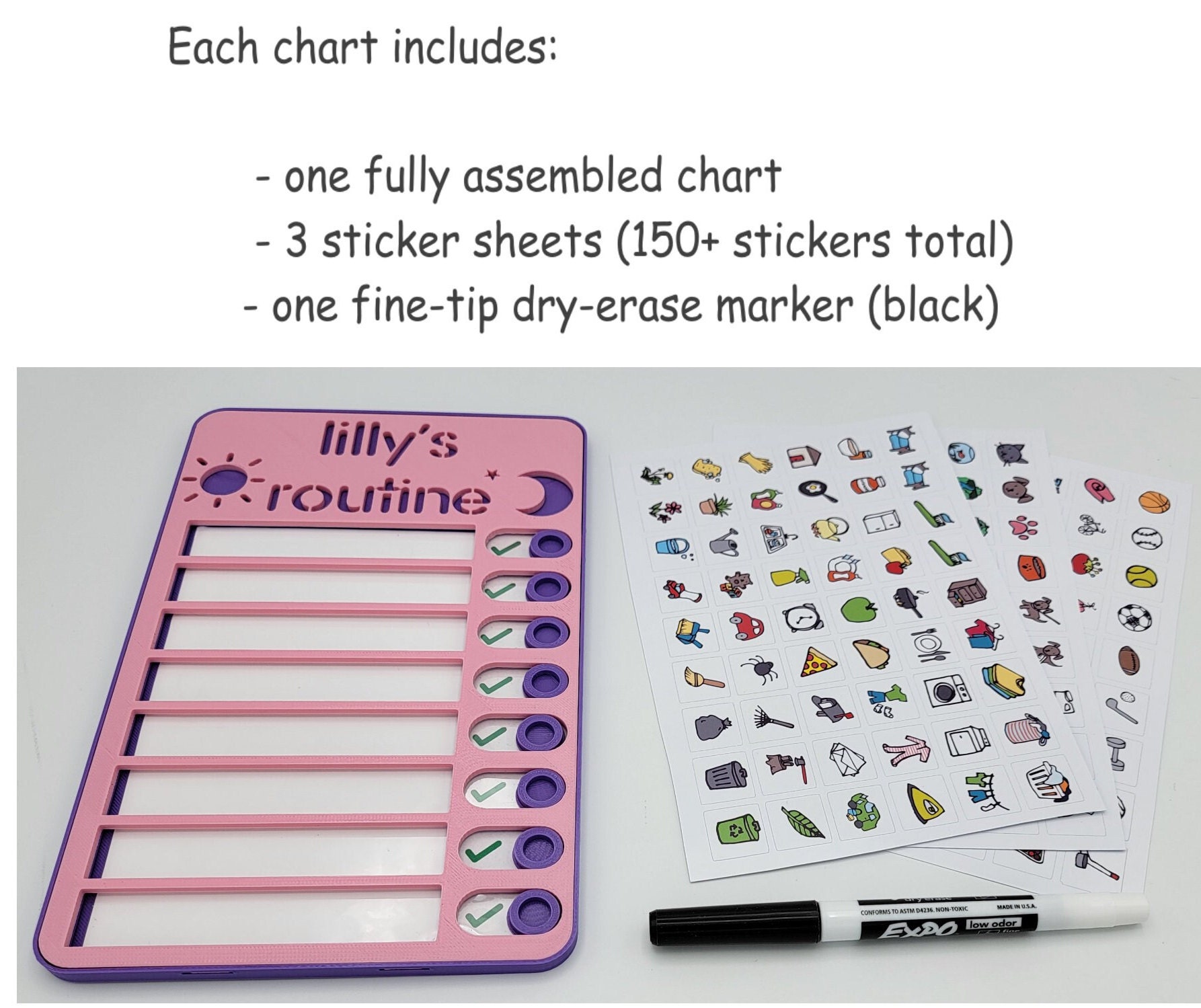 Sliding Routine Chart Chore Chart Daily Checklist Kids | Etsy UK