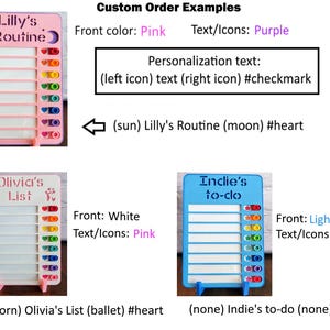 Rainbow Sliding Routine Chart, Chore Chart, Daily Checklist, Kids Daily ...