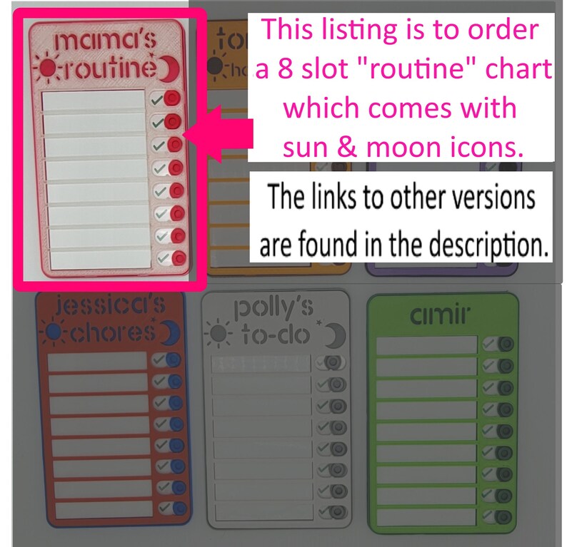 Sliding Routine Chart Chore Chart Daily Checklist Kids - Etsy