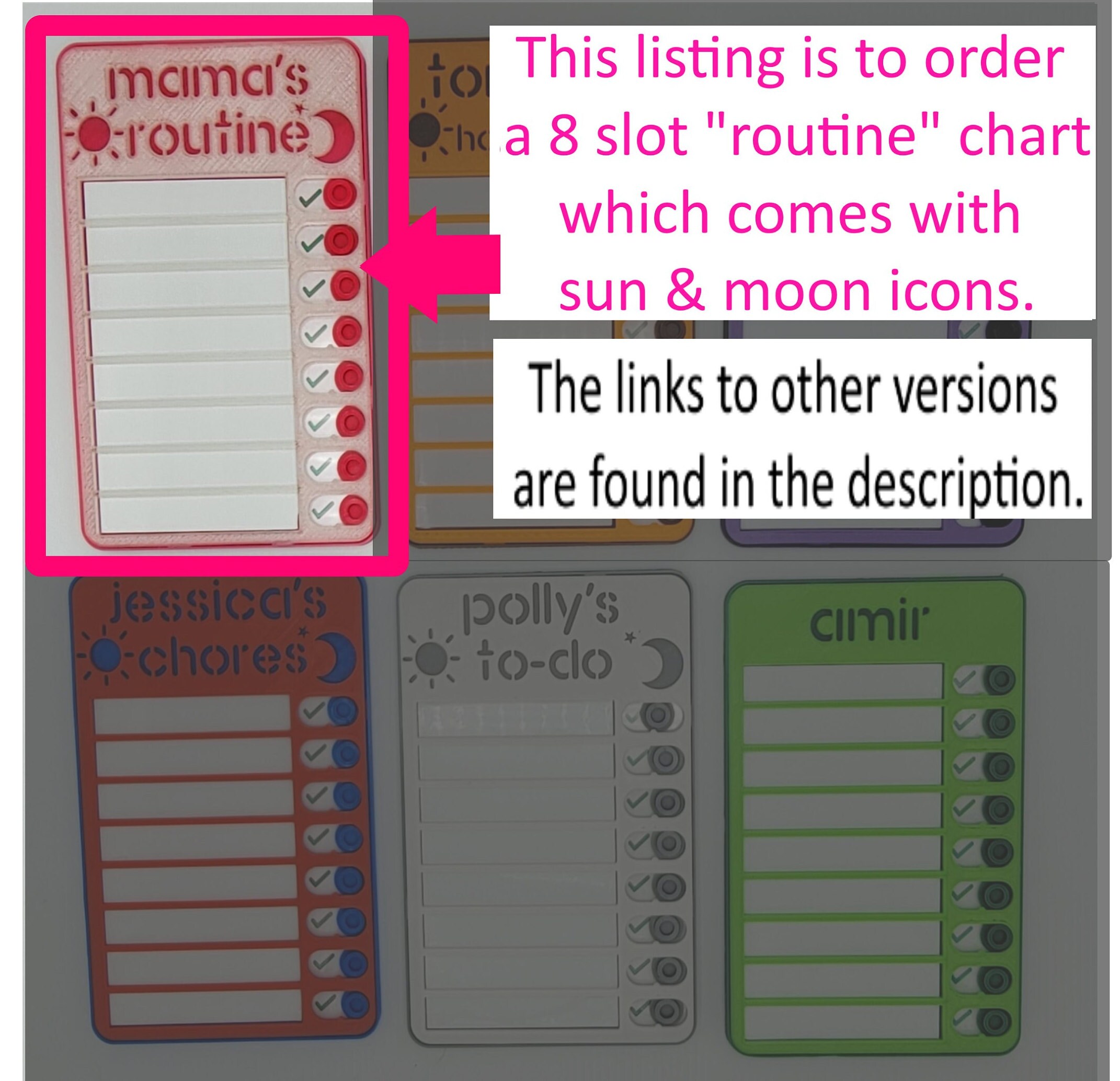 Sliding Routine Chart Chore Chart Daily Checklist Kids - Etsy UK