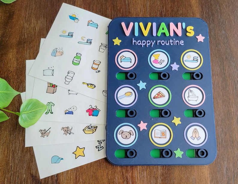 Personalized Kids Routine Chart | Magnetic Visual Habit Tracker - Etsy
