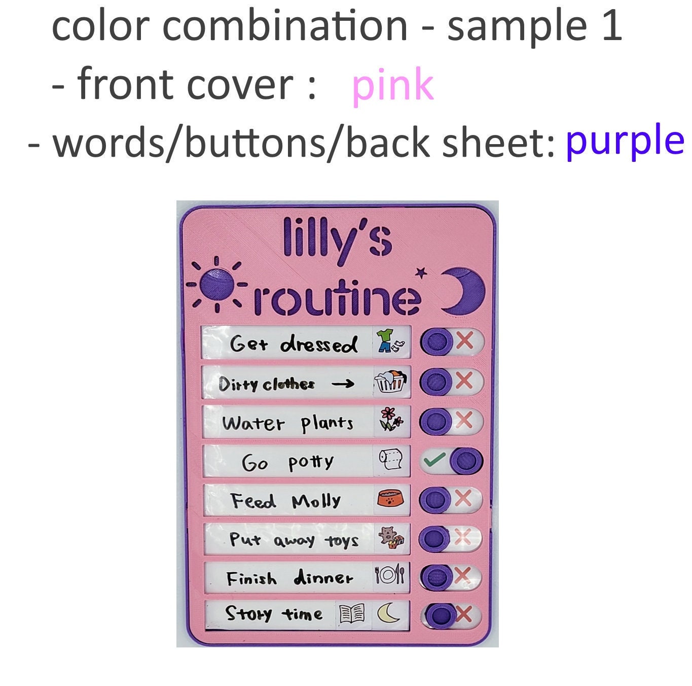 Sliding Routine Chart Chore Chart Daily Checklist Kids | Etsy UK