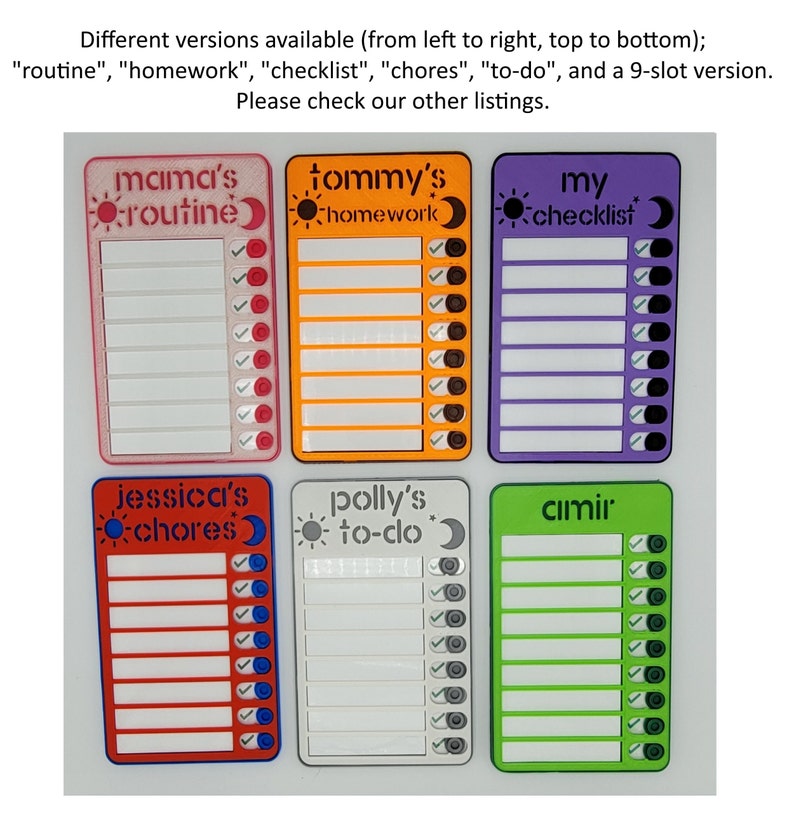 Sliding Chart Routine Chart Daily Checklist Kids Daily - Etsy