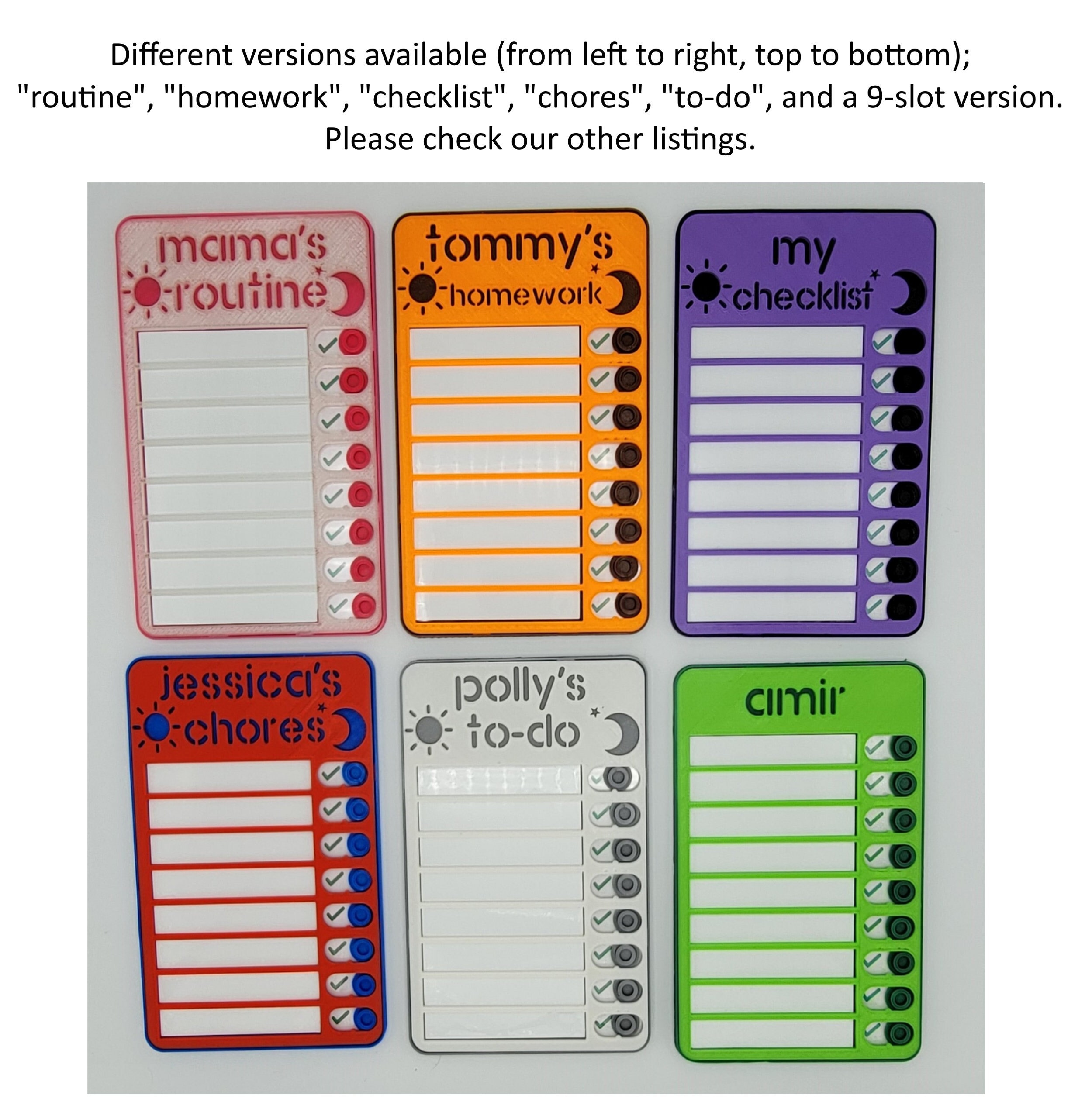 Sliding Chart Routine Chart Daily Checklist Kids Daily - Etsy