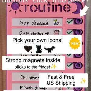 Sliding Routine Chart, Chore Chart, Daily Checklist, Kids Daily Tasks ...