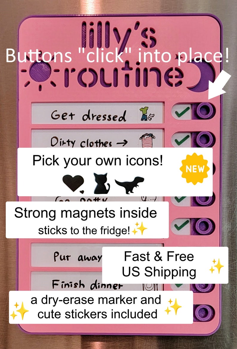 Sliding Routine Chart Chore Chart Daily Checklist Kids - Etsy