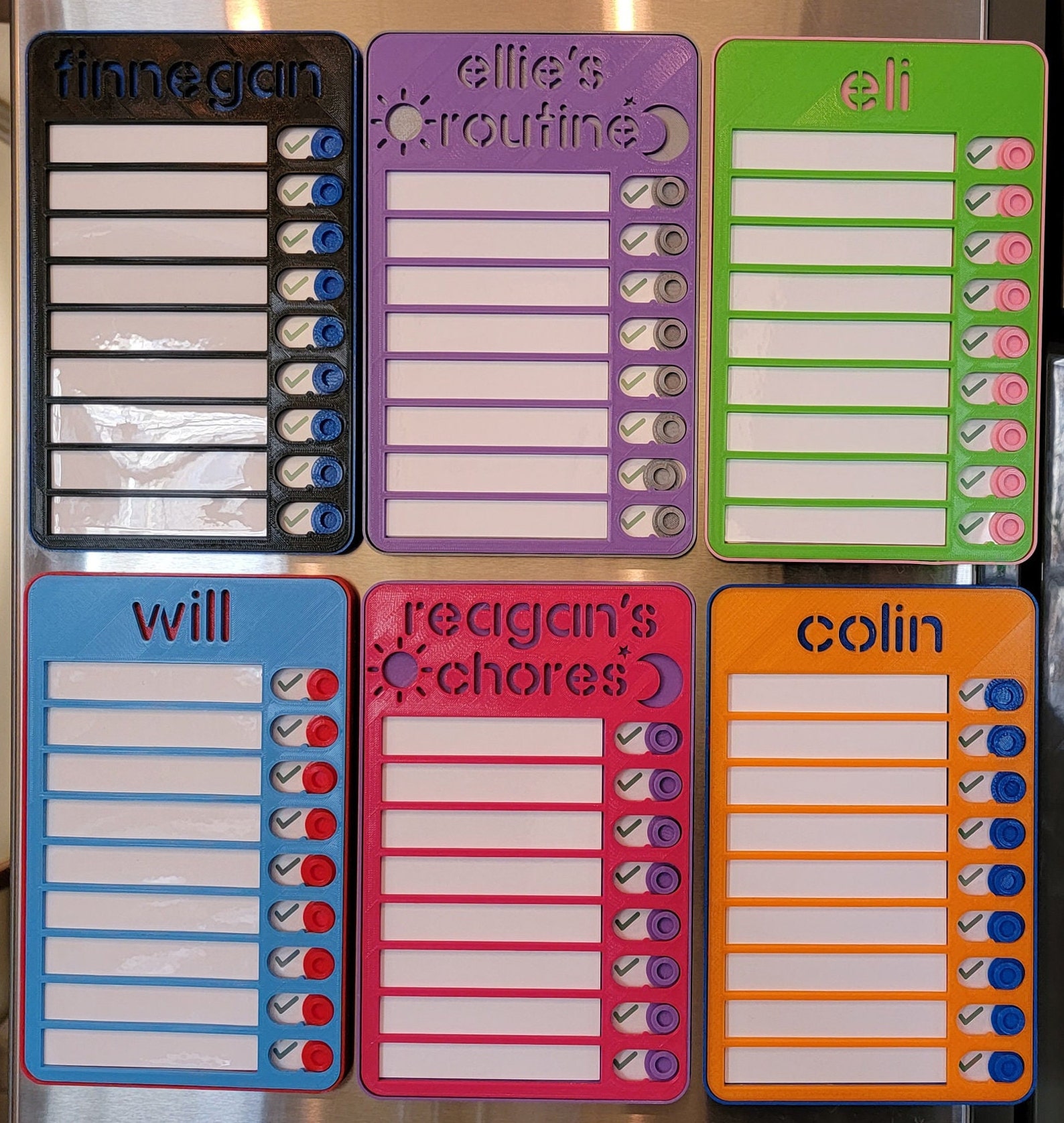 9 Slot Sliding Chart Routine Chart Daily Checklist Kids - Etsy